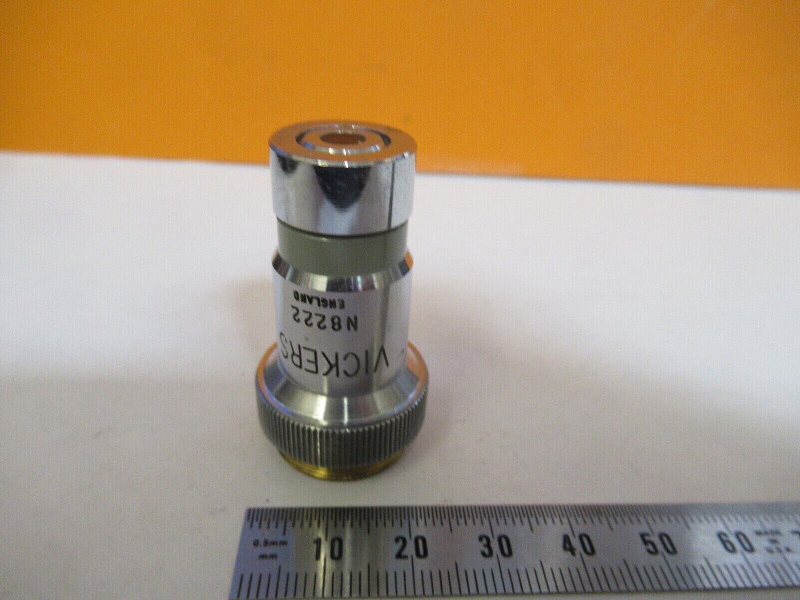 VICKERS ENGLAND 10X OBJECTIVE LENS OPTICS MICROSCOPE PART AS PICTURED ...