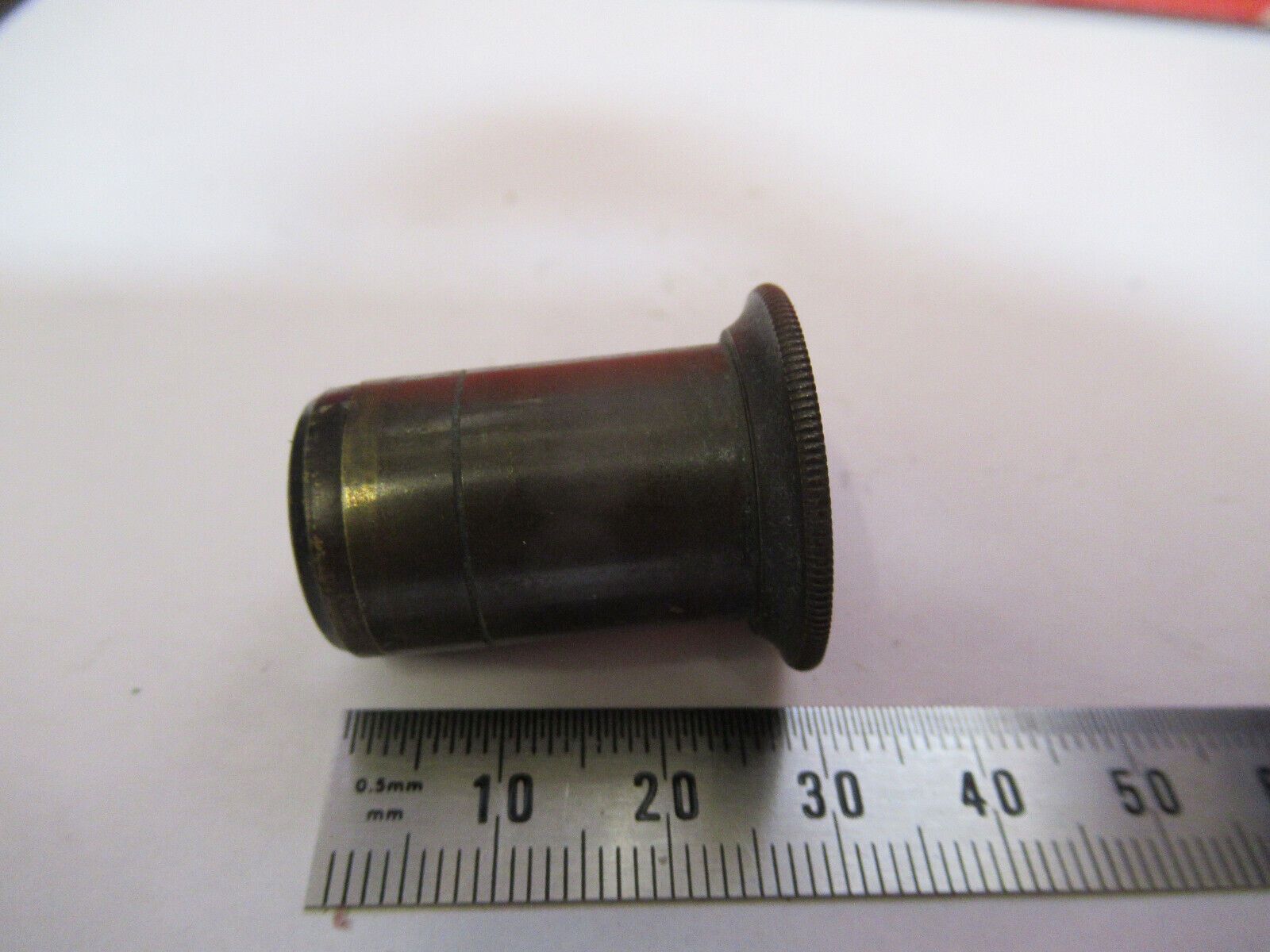 ANTIQUE BRASS EYEPIECE OCULAR LENS RARE MICROSCOPE PART AS PICTURED &S ...